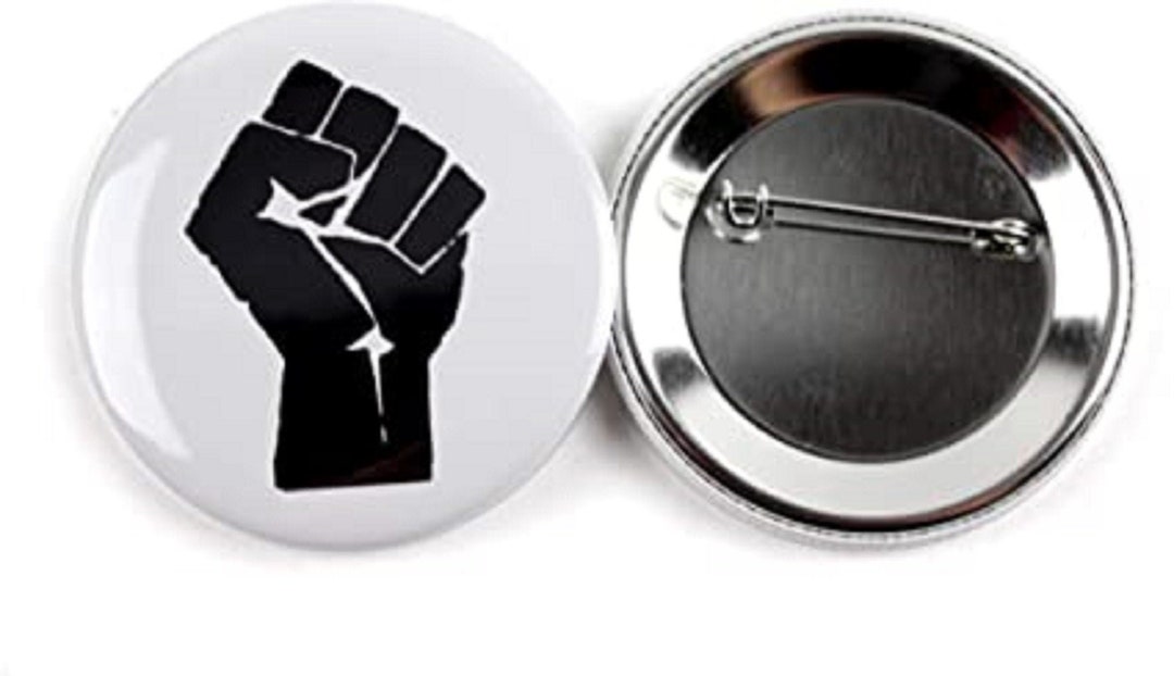 Raised Fist Clenched Fist Round Button Badge - Etsy