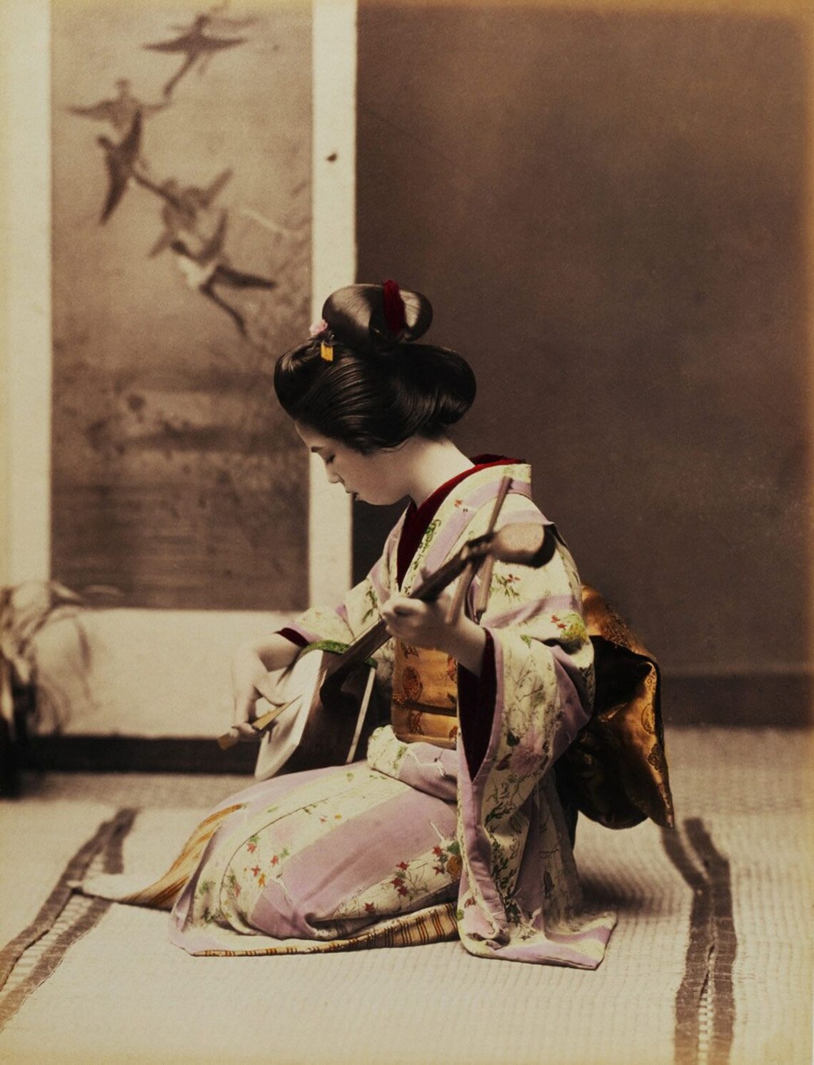 Geisha Kimono Woman Girl Fabric Poster Print - Etsy