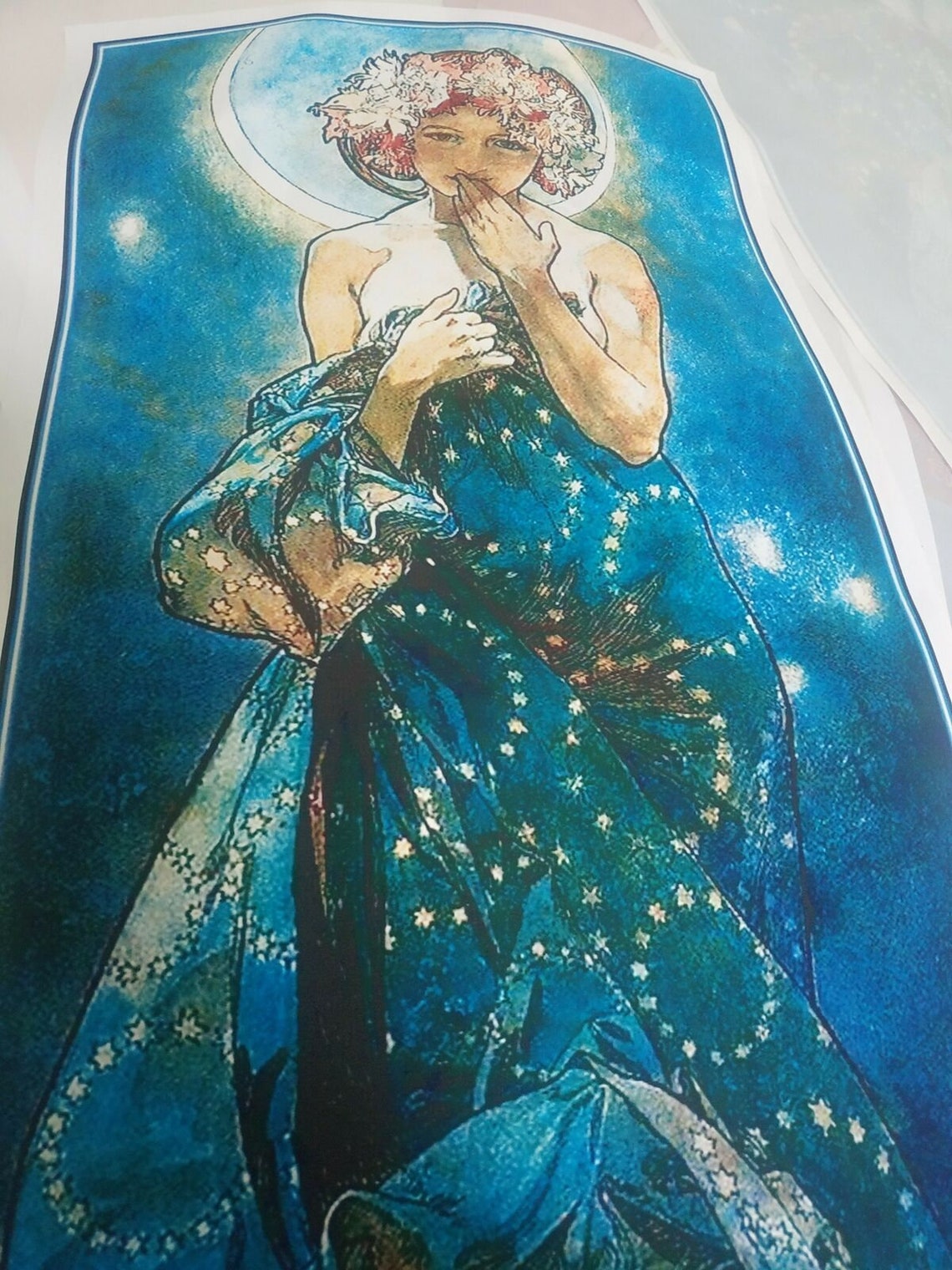 Mucha Moon Clair De Lune Replica Print Reproduction - Etsy