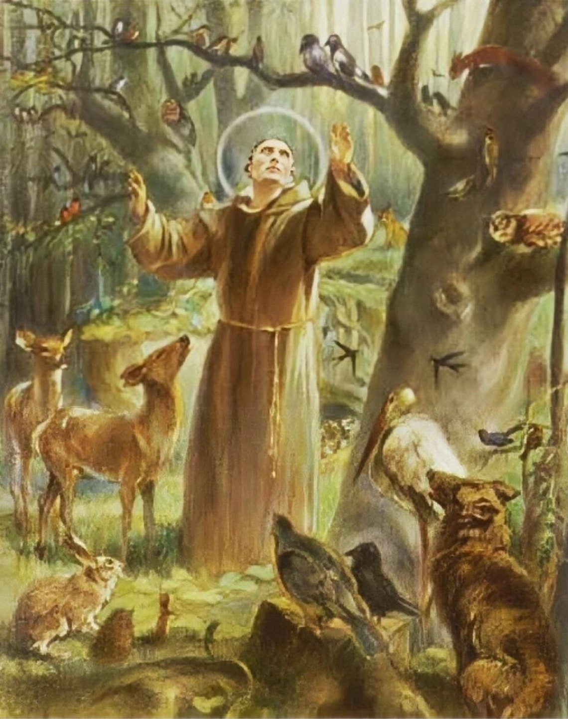 St. Francis of Assisi Preaching to Animals Reproduction Print - Etsy