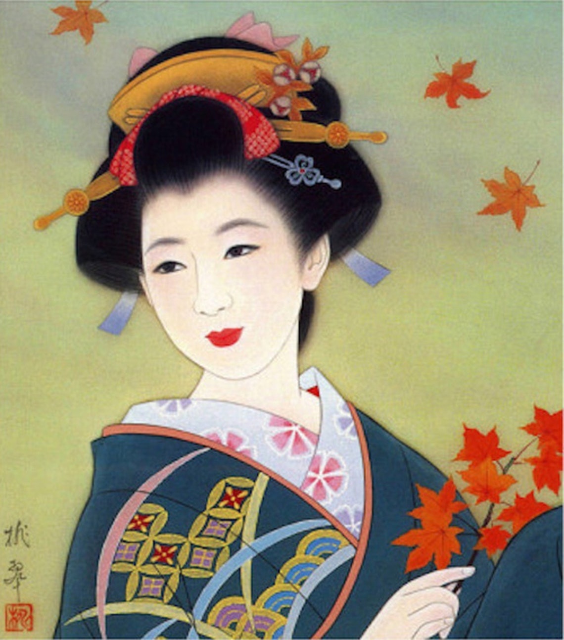 Geisha Kimono Poster Print - Etsy
