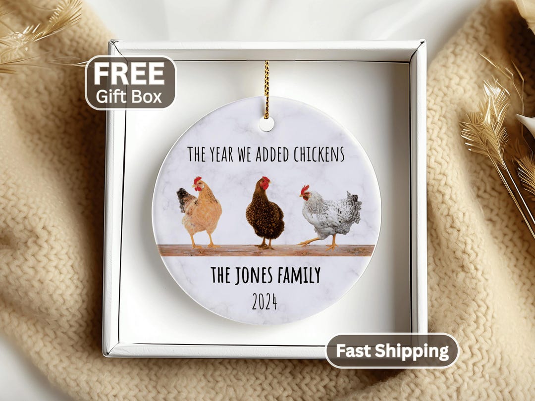 Personalized Chicken Ornament Christmas Chicken Lover Gift for Chicken ...