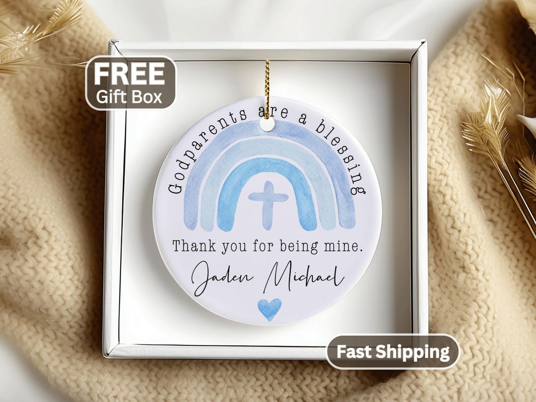 Personalized Godparents Ornament Custom Godmother Gift From Godchild ...