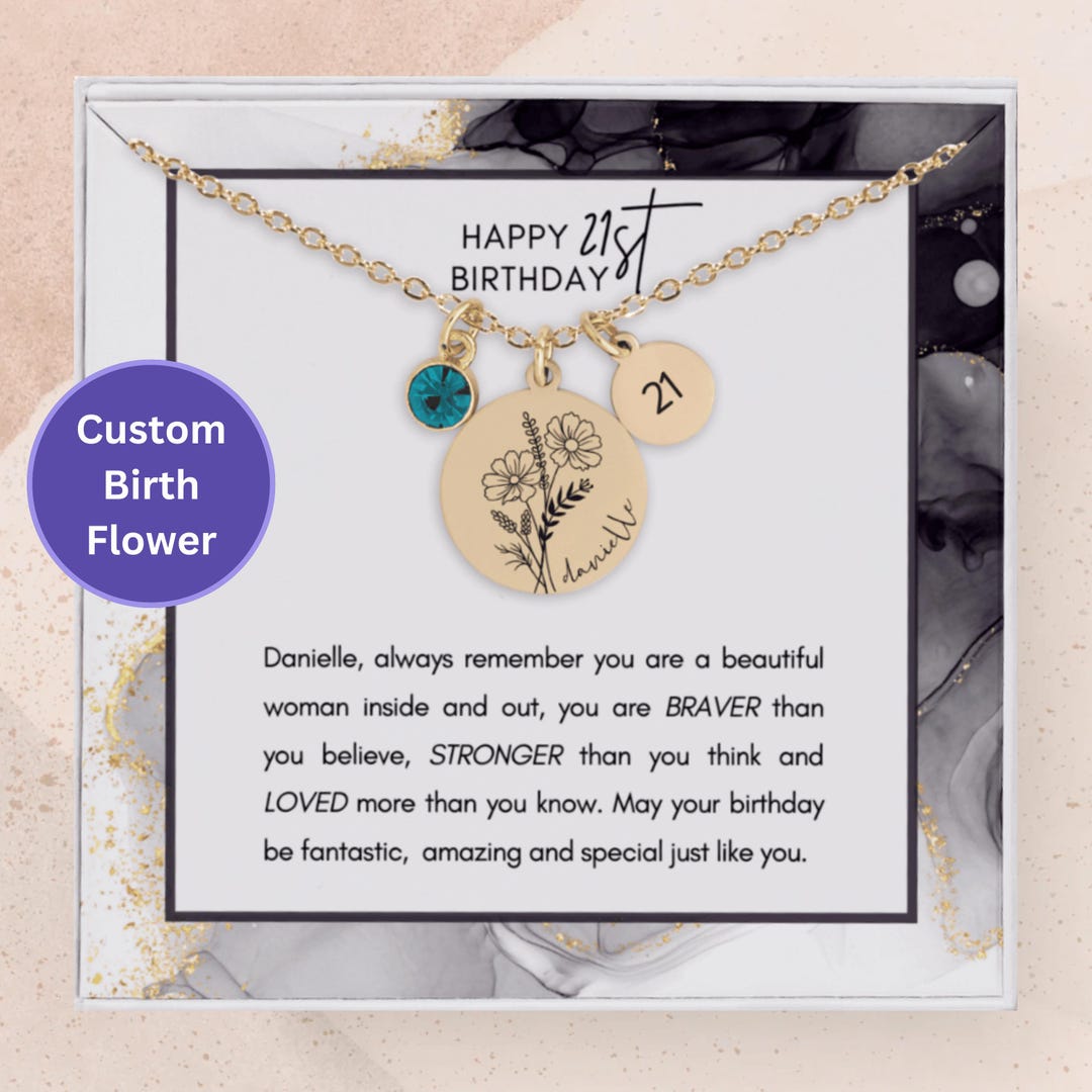 21st Birthday Necklace 21st Birthday Gift for Friend 21st Birthday ...