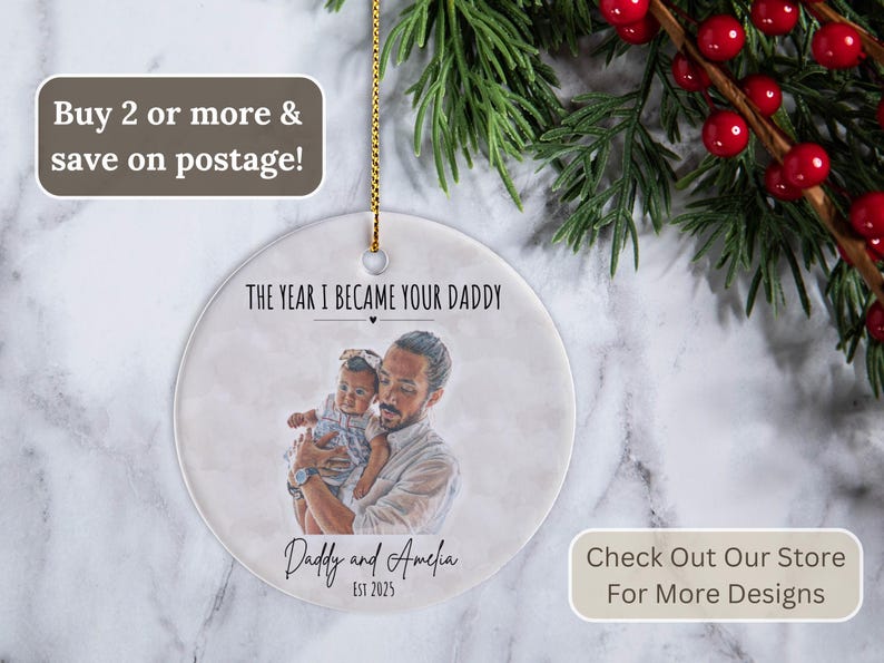First Christmas Dad Ornament Personalized New Daddy Gifts for New Dad ...