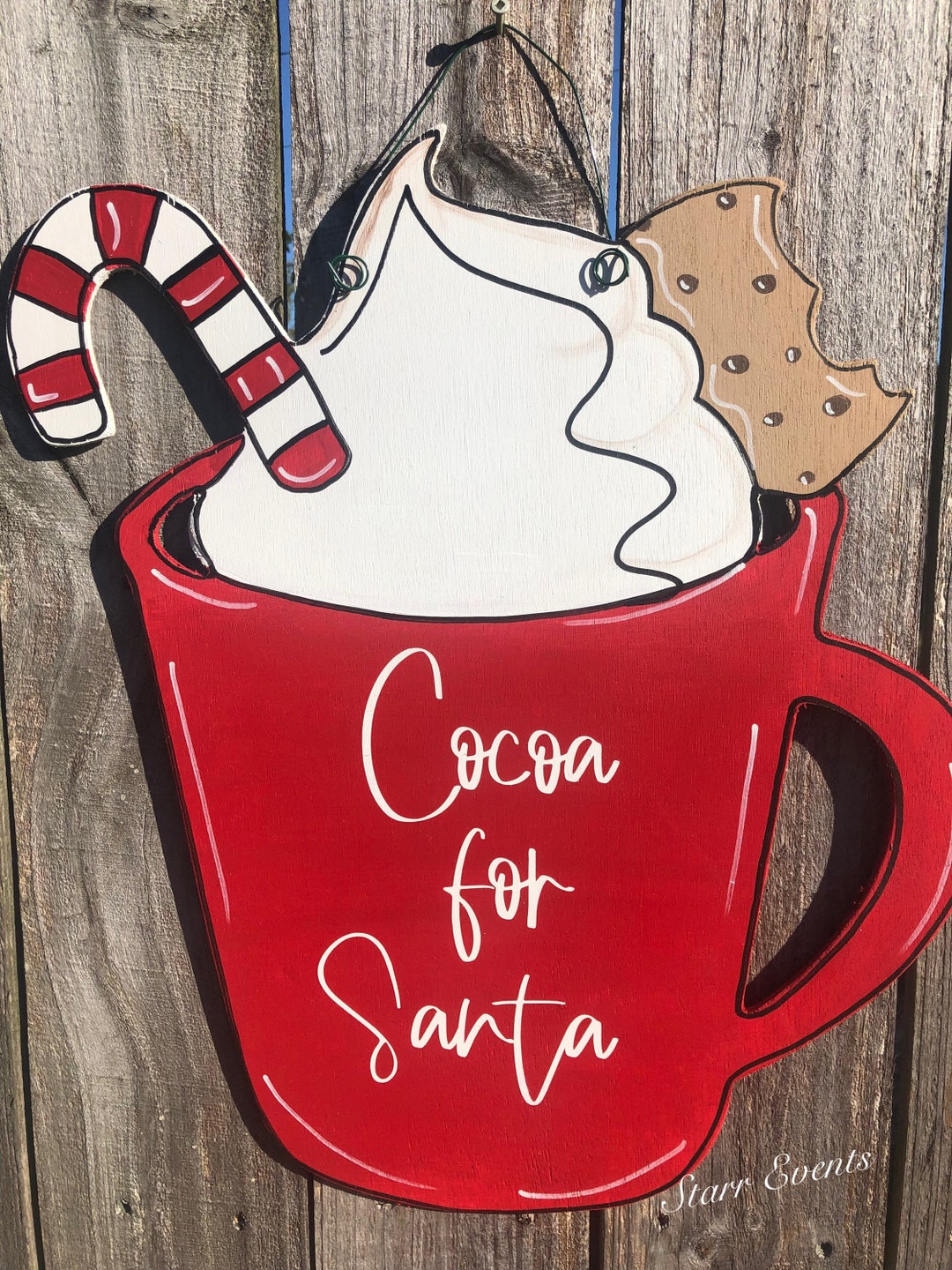 Cocoa for Santa Door Hanger. Christmas Door Hanger. Christmas Door ...
