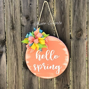 Hello Spring Door Hanger. Spring Decorations. Spring Door Decor. Spring ...