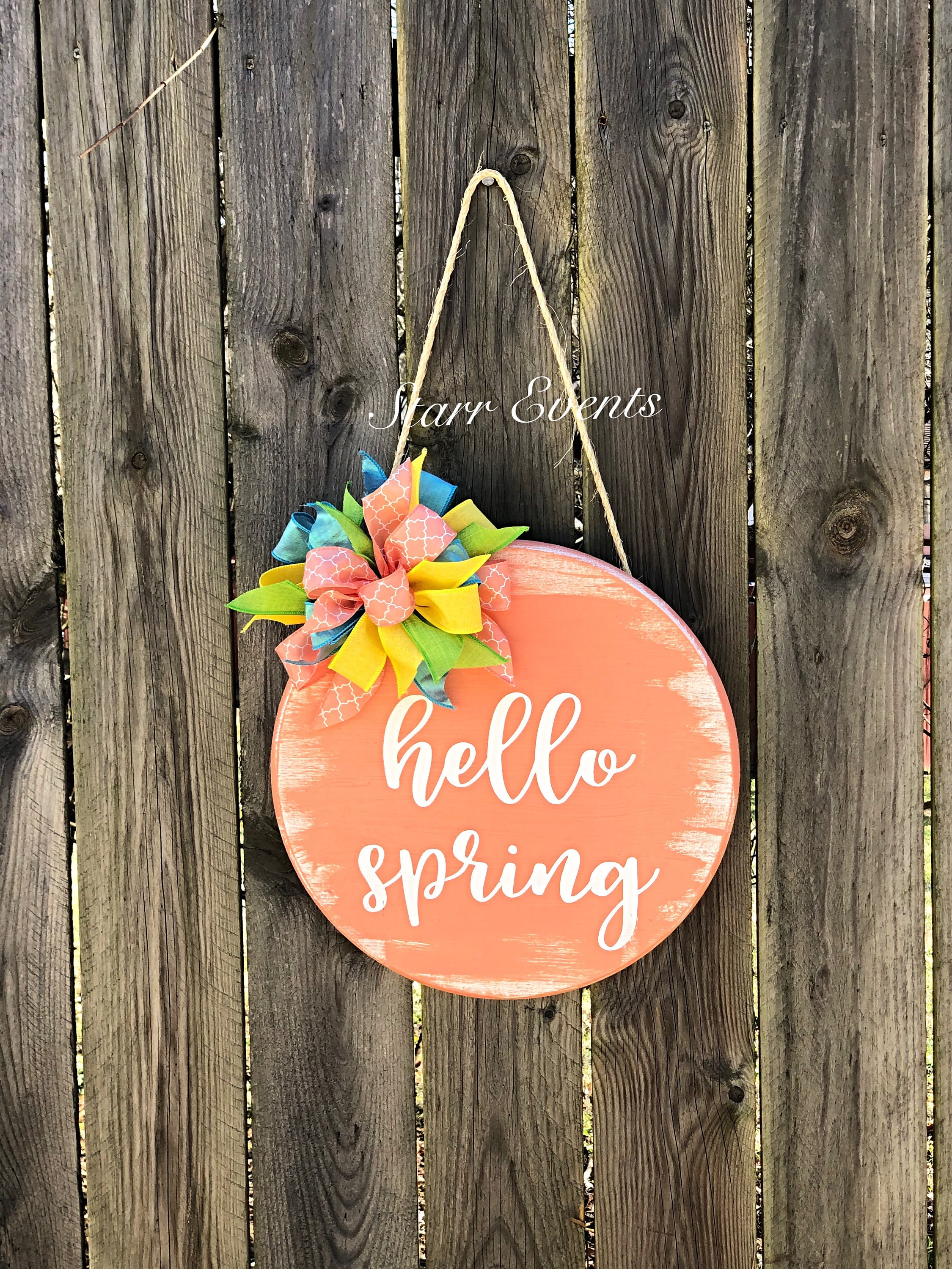 Hello Spring Door Hanger. Spring Decorations. Spring Door Decor. Spring ...