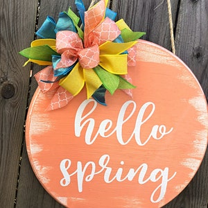 Hello Spring Door Hanger. Spring Decorations. Spring Door Decor. Spring ...