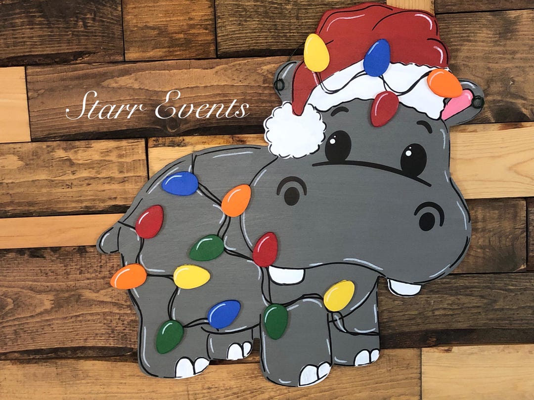Christmas Hippopotamuse Door Hanger. Christmas Door Hangers. Christmas ...