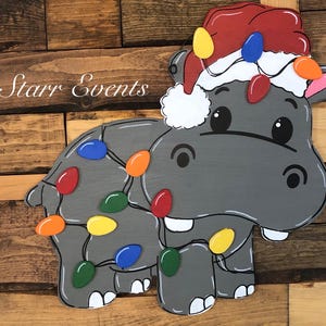 Christmas Hippopotamuse Door Hanger. Christmas Door Hangers. Christmas ...