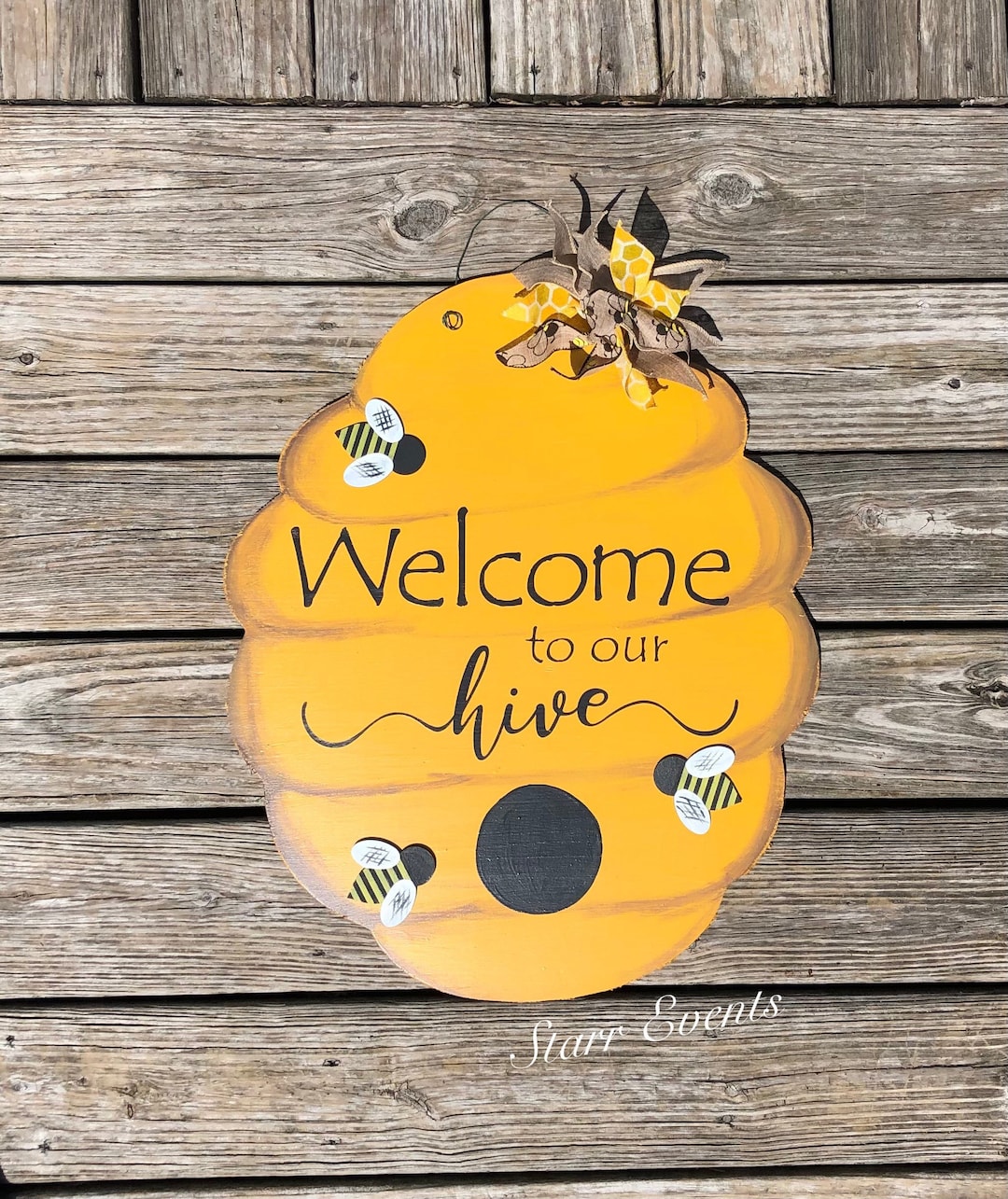 Welcome to Our Hive Door Hanger 23" Bee Hive Door Hanger. Bee Decor ...