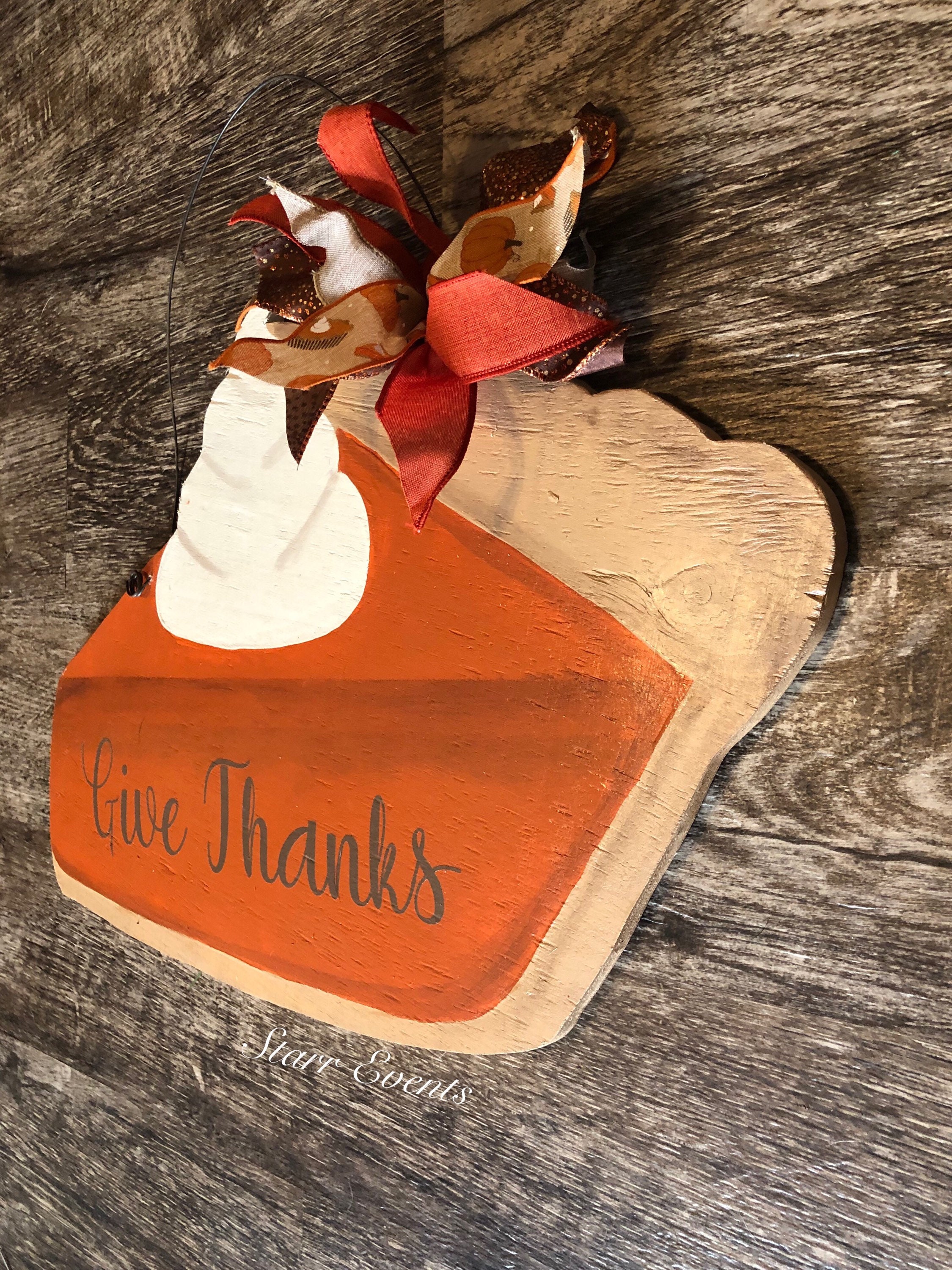 Pumpkin Pie Door Hanger. Fall Give Thanks Door Hanger. Fall Decor. Fall ...