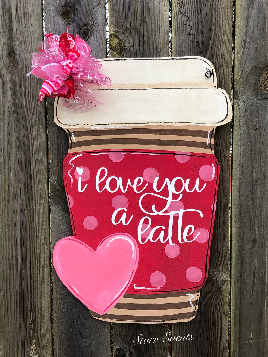 Valentine's Day Door Hanger. Valentines Day Latte Door Hanger ...
