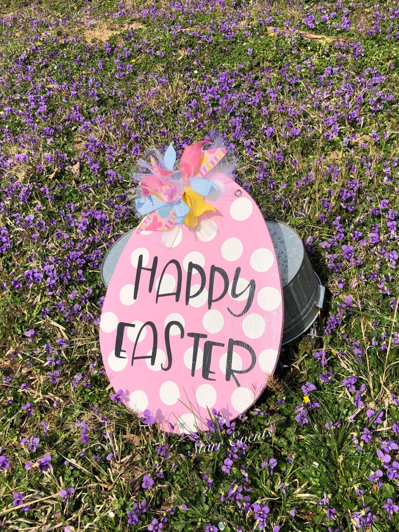 Happy Easter Door Hanger Easter Decorations. Happy Easter Sign | Etsy