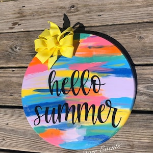 Hello Summer Door Hanger. Summer Decorations. Summer Door Decor. Summer ...
