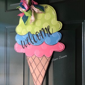 Welcome Door Hanger. Ice Cream Door Hanger. Summer Door Hangers. Front ...
