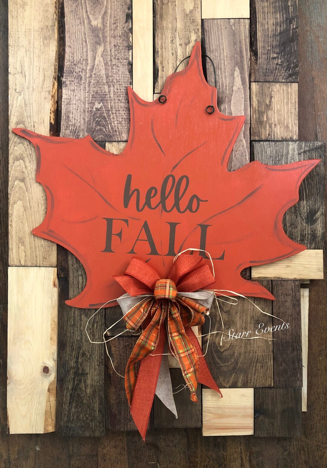Hello Fall Door Hanger Fall Signs. Fall Decor. Maple Leaf Door Hangers ...