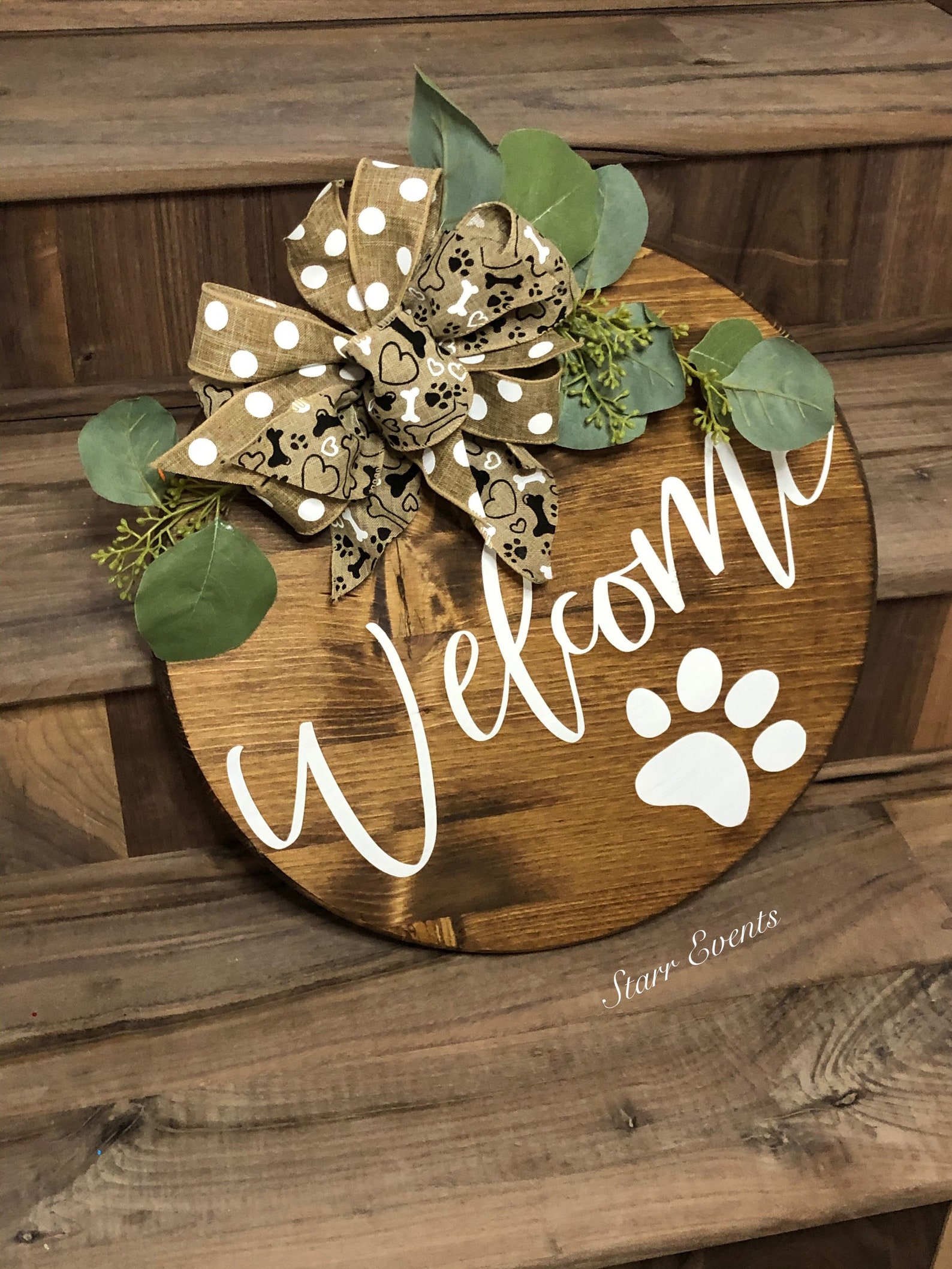 Welcome Door Hanger. Welcome Paw Print Pet Lover Decorations. - Etsy
