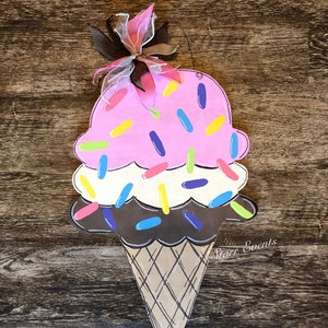 Ice Cream Door Hanger. Summer Door Hangers. Front Door Decor. Summer ...