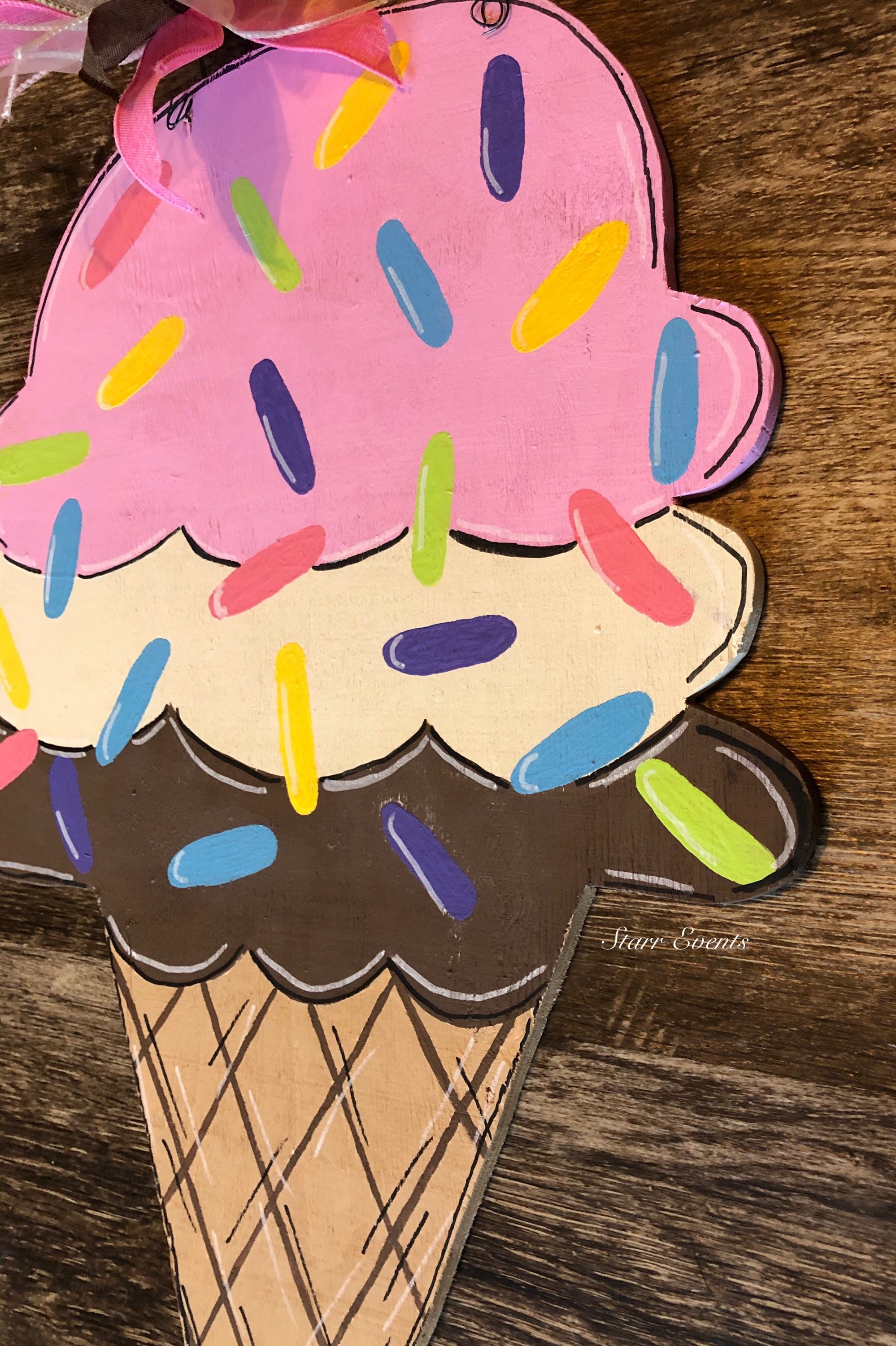 Ice cream door hanger. Summer door hangers. Front door decor. | Etsy