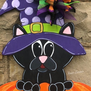 Black Cat Door Hanger. Fall Decor. Fall Decorations. Black Cat Decor ...