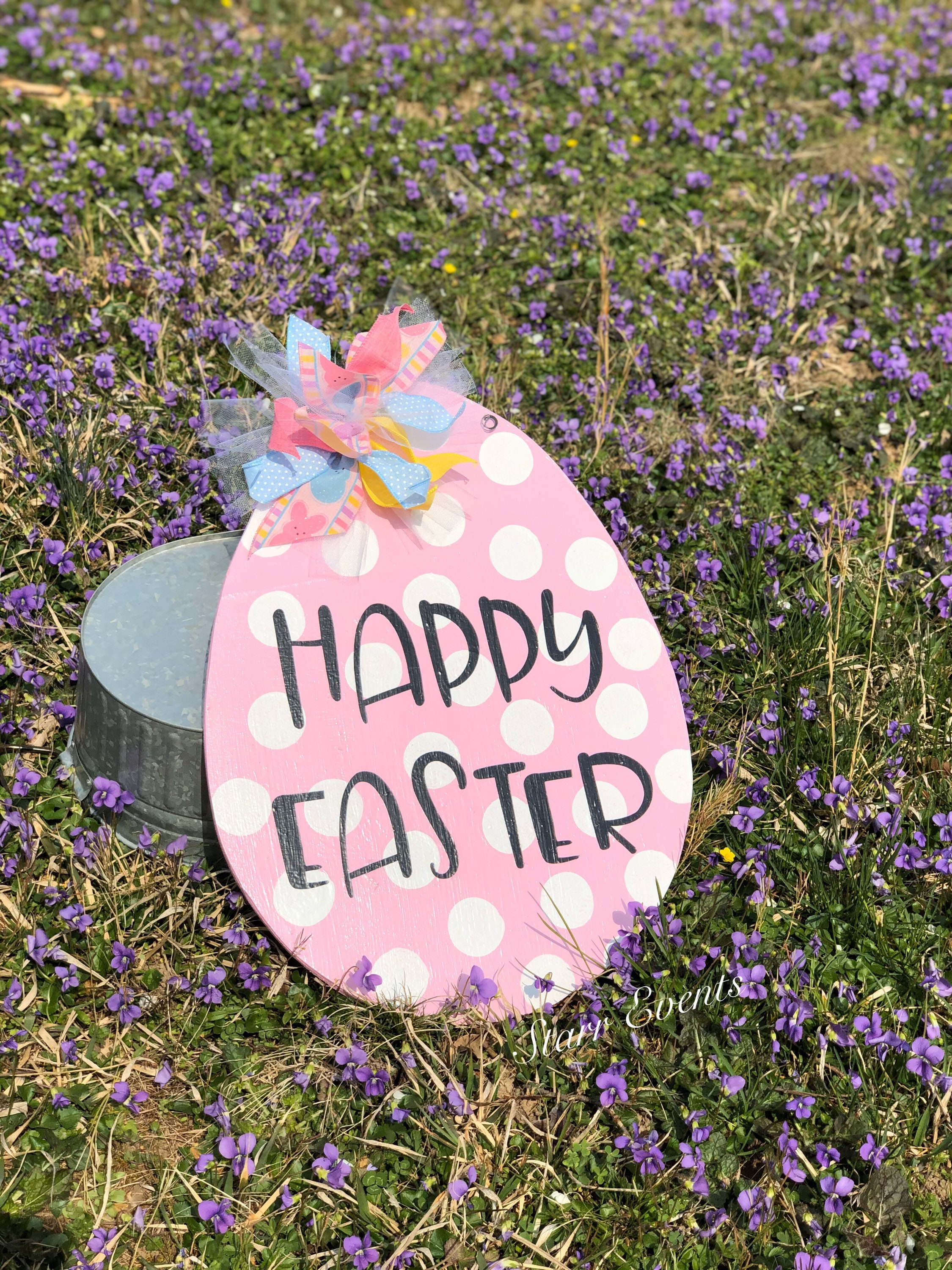 Happy Easter door hanger Easter decorations. Happy Easter | Etsy