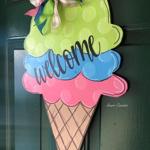 Welcome Door Hanger. Ice Cream Door Hanger. Summer Door Hangers. Front ...