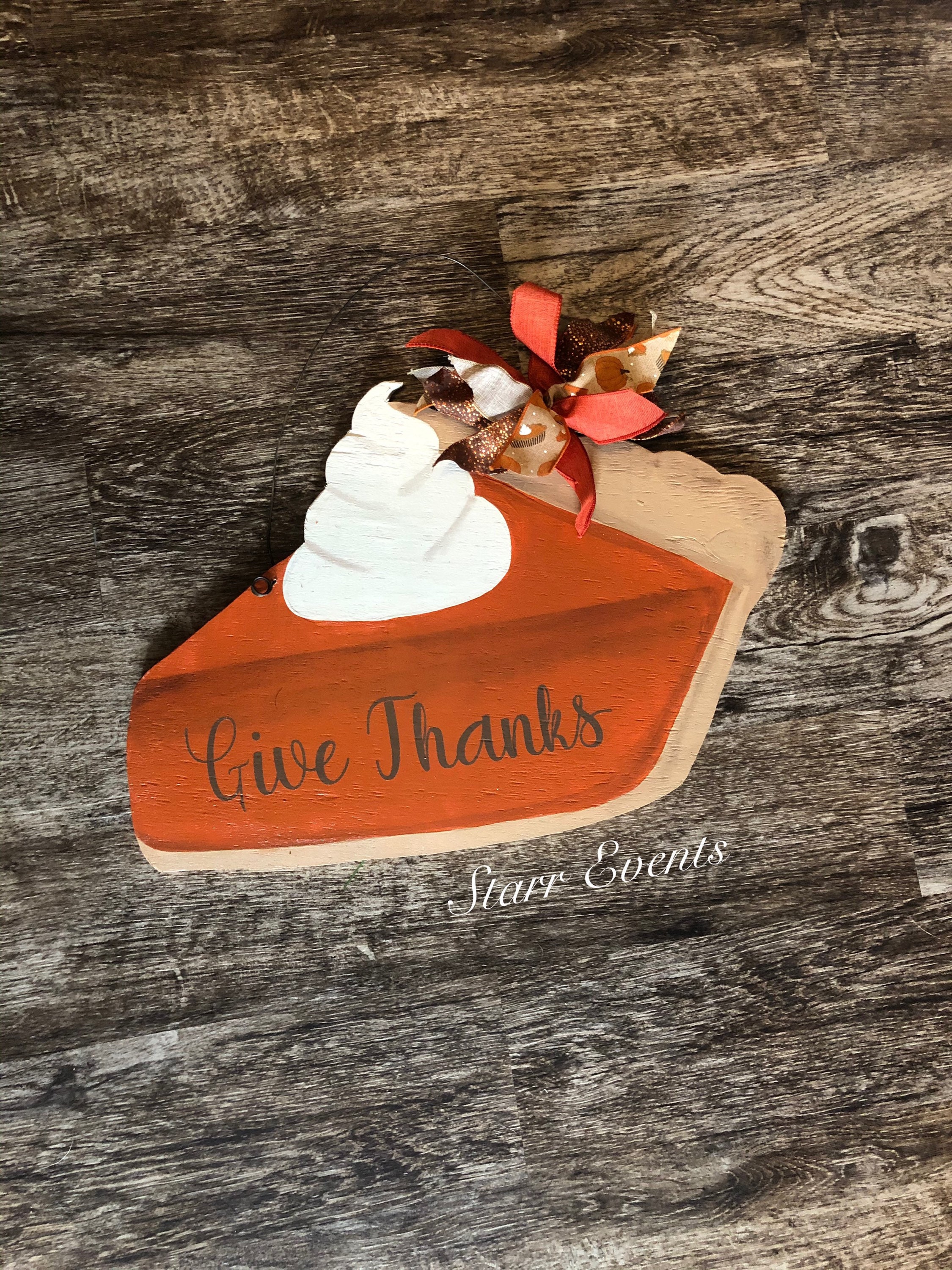 Pumpkin Pie Door Hanger. Fall Give Thanks Door Hanger. Fall Decor. Fall ...