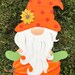 Gnome Sitting on a Pumpkin Gnome Fall Door Hanger. Gnome Door Hanger ...