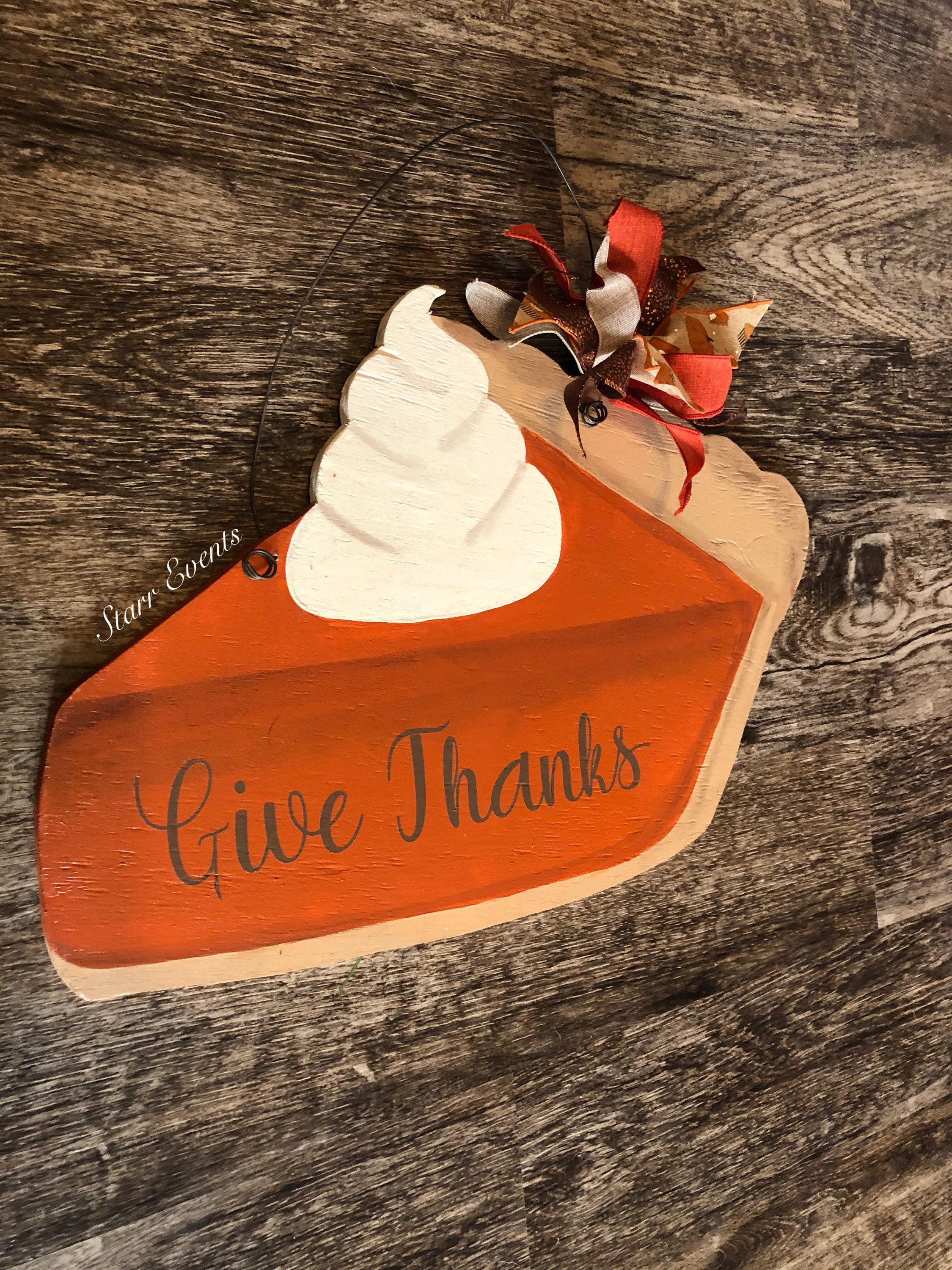 Pumpkin Pie Door Hanger. Fall Give Thanks Door Hanger. Fall | Etsy