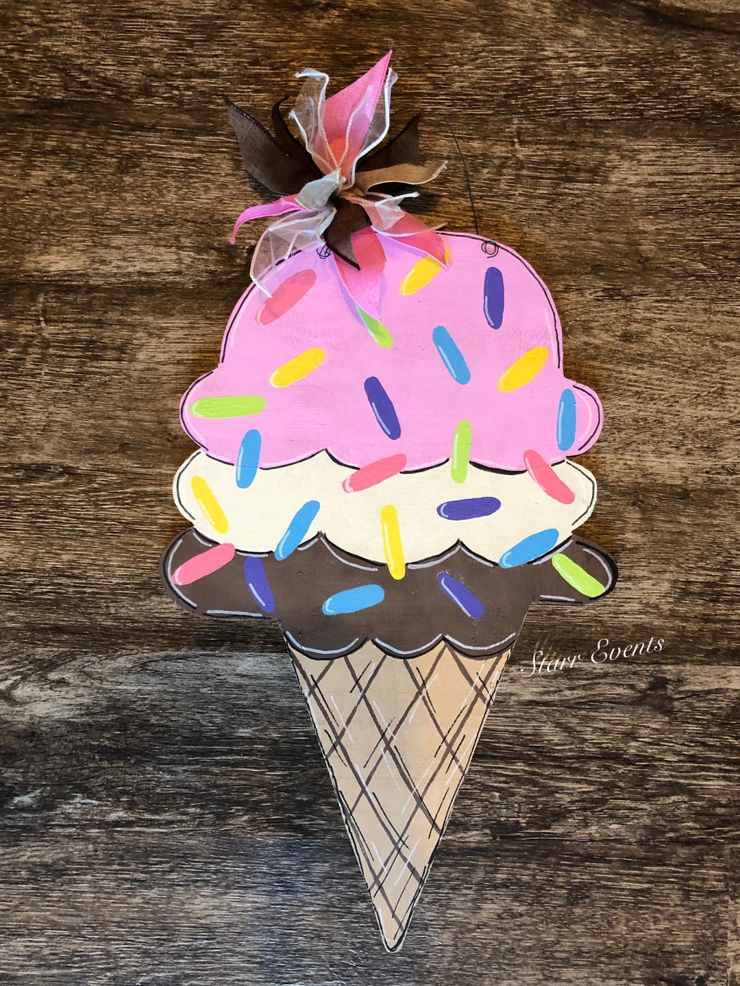 Ice Cream Door Hanger. Summer Door Hangers. Front Door Decor. Summer ...