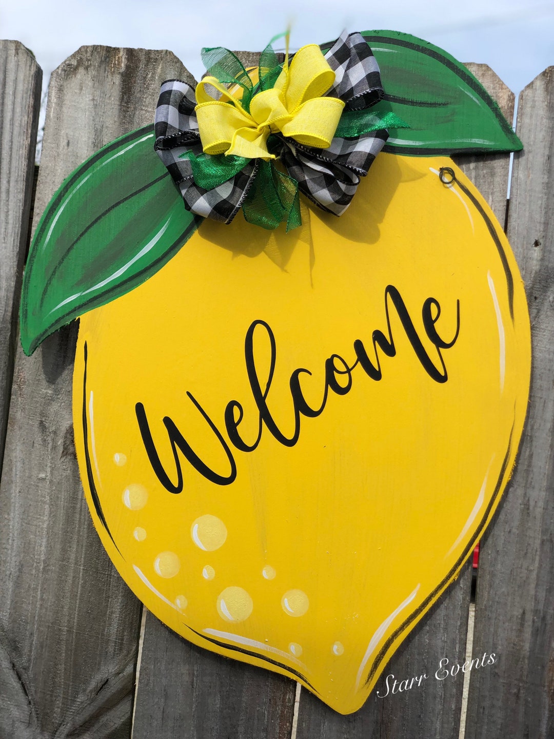 Lemon Welcome Door Hanger. Lemon Door Hanger. Lemon Decor. Front Door ...