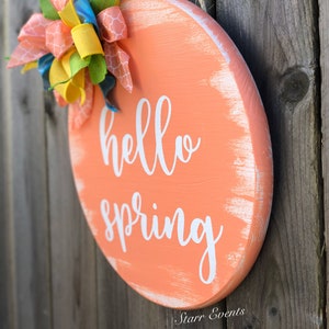 Hello Spring Door Hanger. Spring Decorations. Spring Door Decor. Spring ...