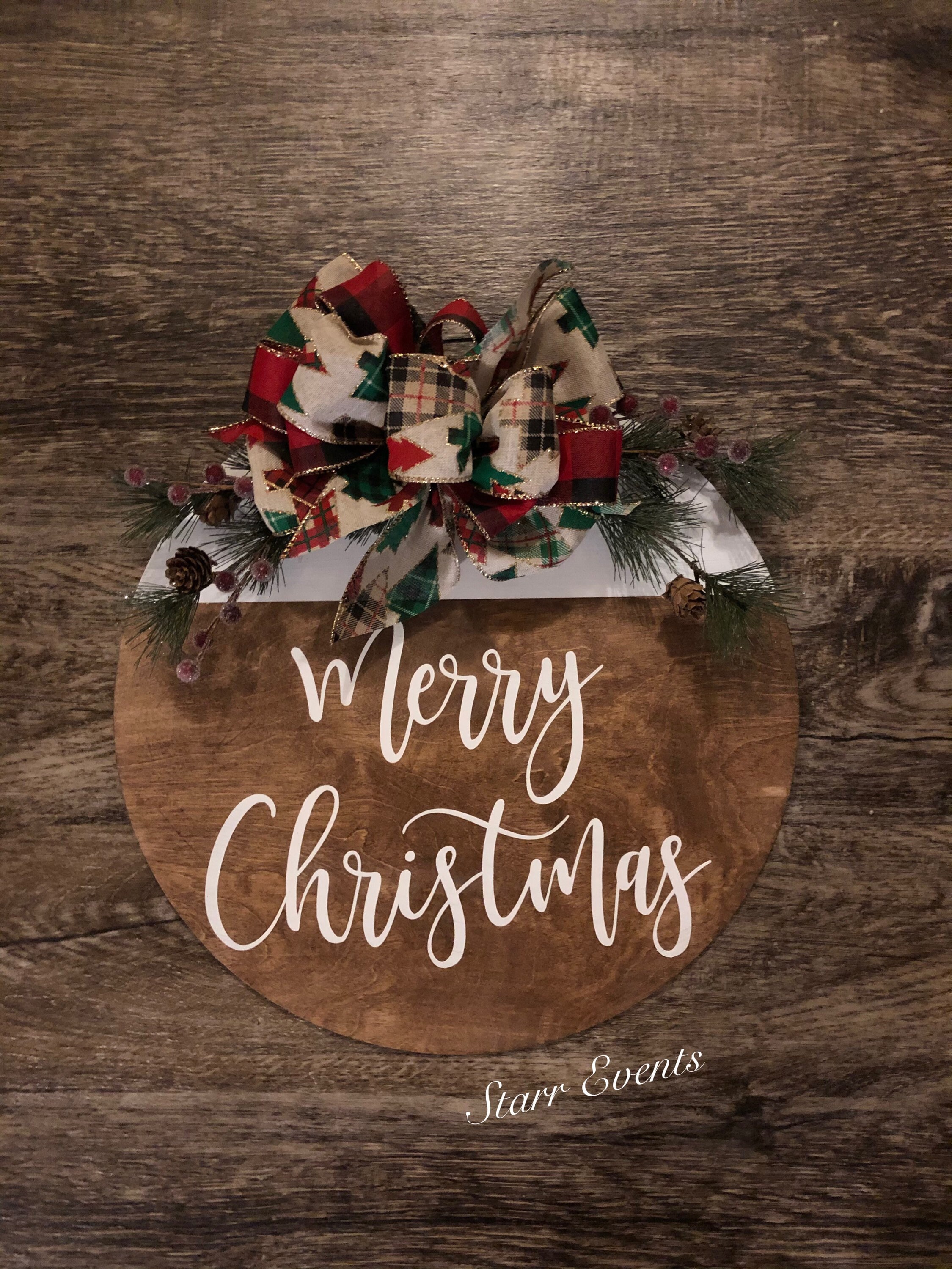 Round Merry Christmas Door Hanger Christmas Signs Christmas - Etsy
