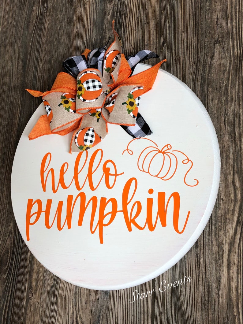 Fall Door Hanger. Hello Pumpkin Door Hanger. Fall Decor. Fall Door ...