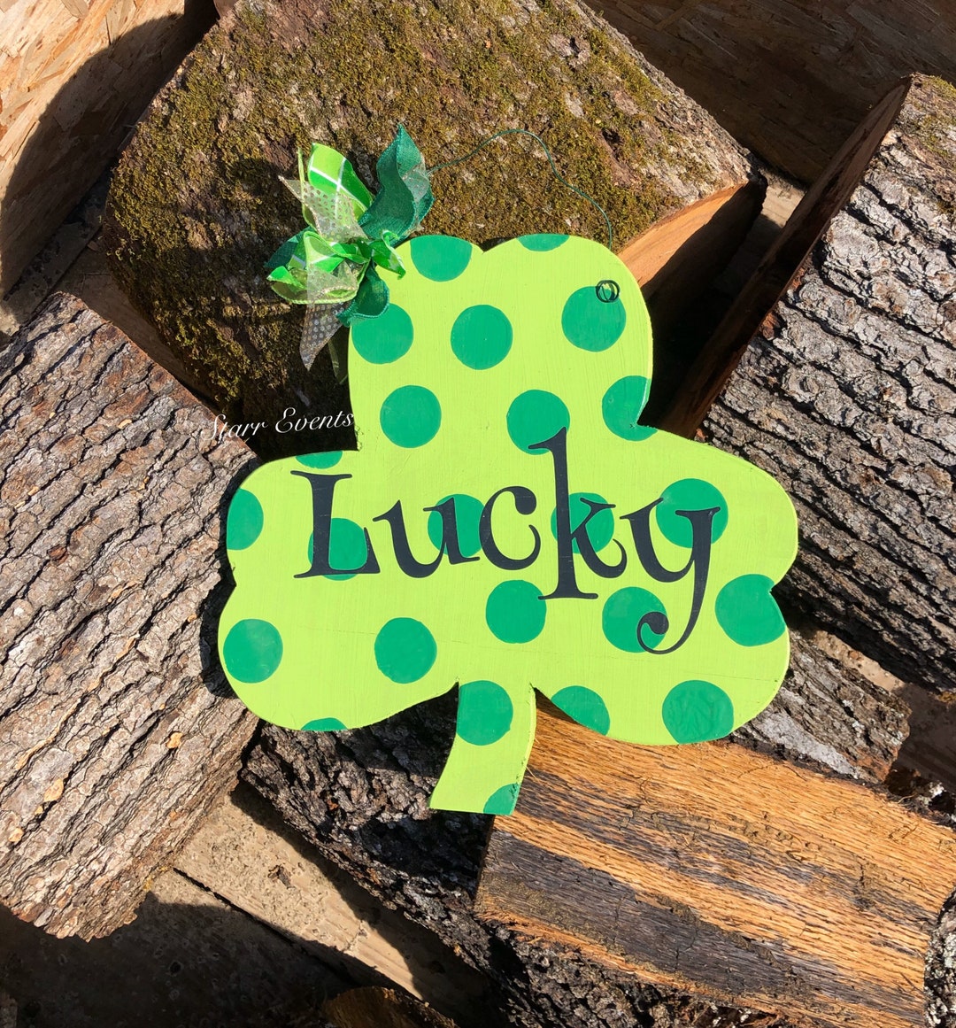 Lucky Door Hanger St Patricks Day Decorations St Patricks Day Door