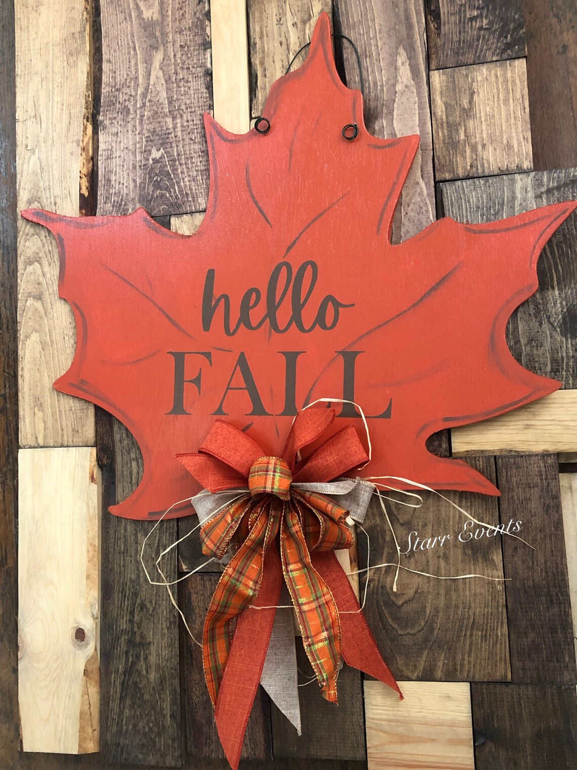 Hello Fall Door Hanger Fall Signs. Fall Decor. Maple Leaf Door Hangers ...
