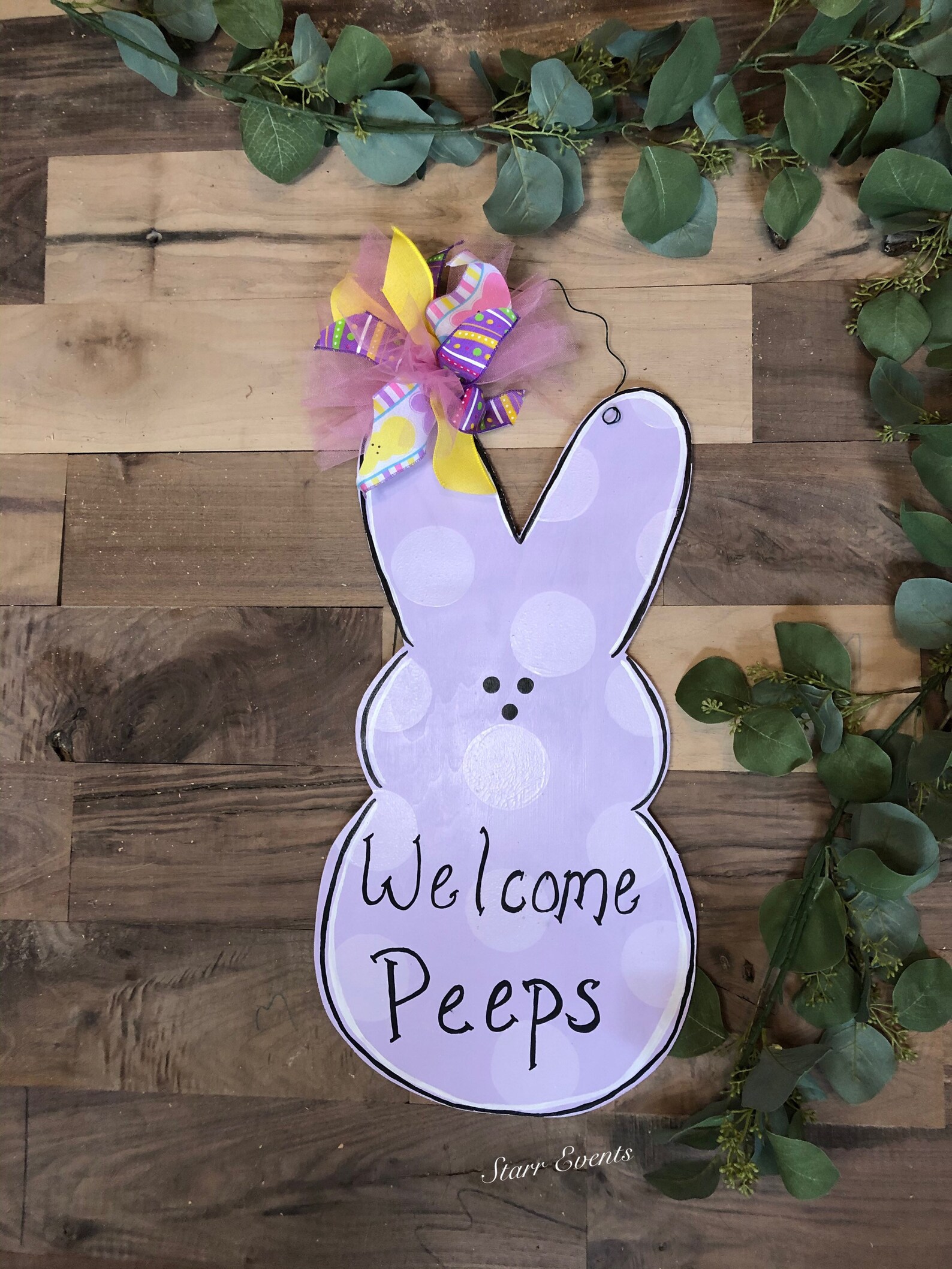 Easter Door Hanger Easter Decorations. Welcome Peeps Door Hanger ...