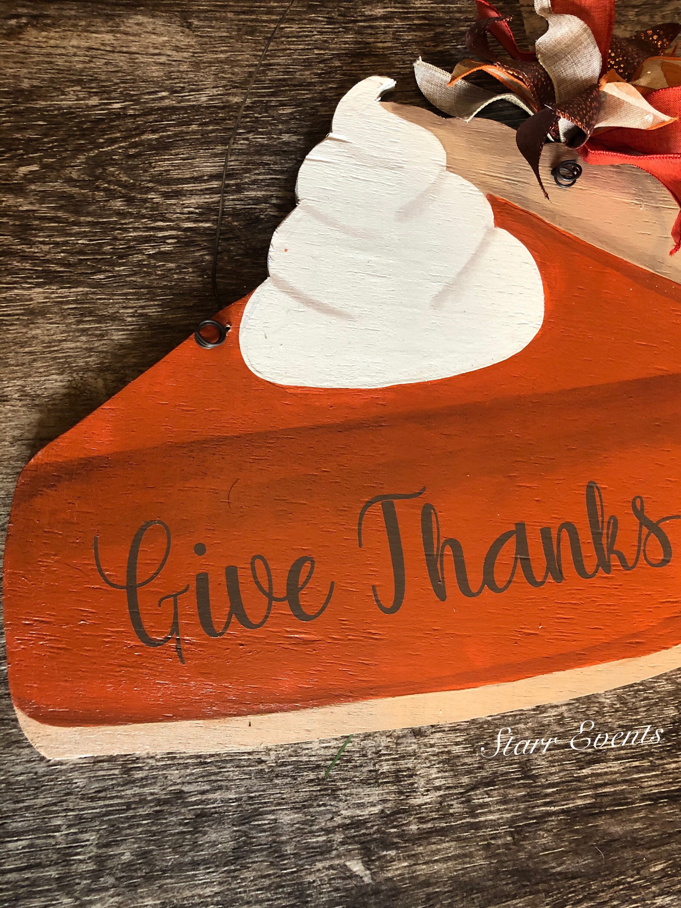 Pumpkin Pie Door Hanger. Fall Give Thanks Door Hanger. Fall | Etsy
