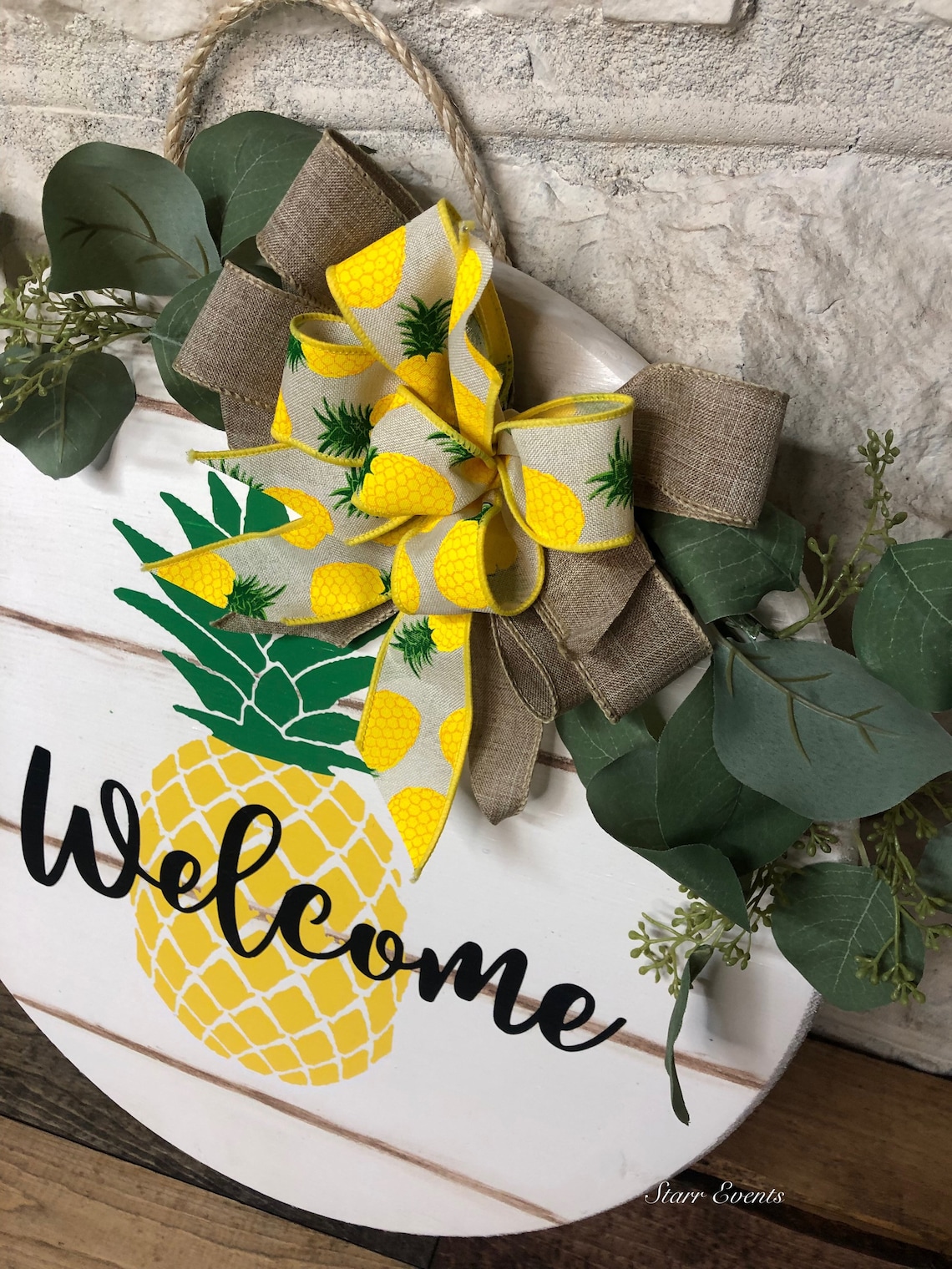 Welcome Pineapple Door Hanger. Welcome Signs. Pineapple Signs. - Etsy