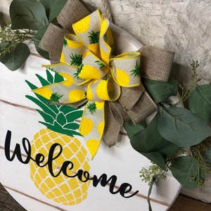 Welcome Pineapple Door Hanger. Welcome Signs. Pineapple Signs ...