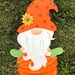 Gnome Sitting on a Pumpkin Gnome Fall Door Hanger. Gnome Door Hanger ...