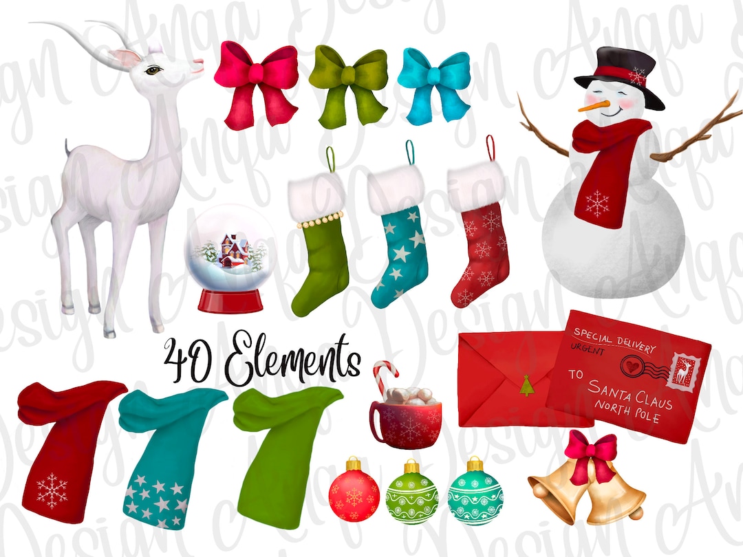 Christmas Png Clipart Illustrations - Etsy