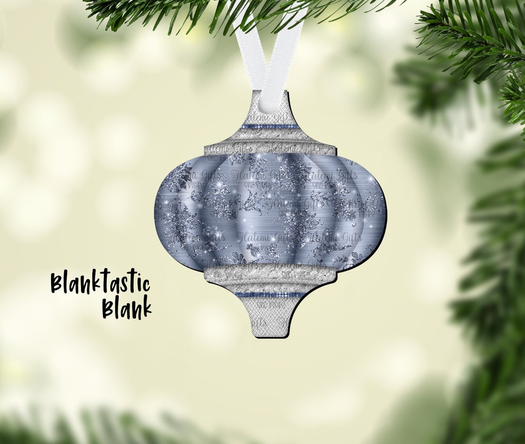 Blue Glitter Blanktastic Arabesque Ornament Design Sublimation DIGITAL ...