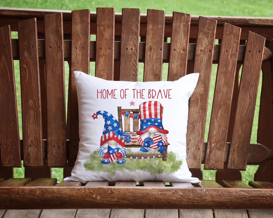 Patriotic Gnome Bench Home of the Brave DESIGN ONLY Sublimation Digital ...
