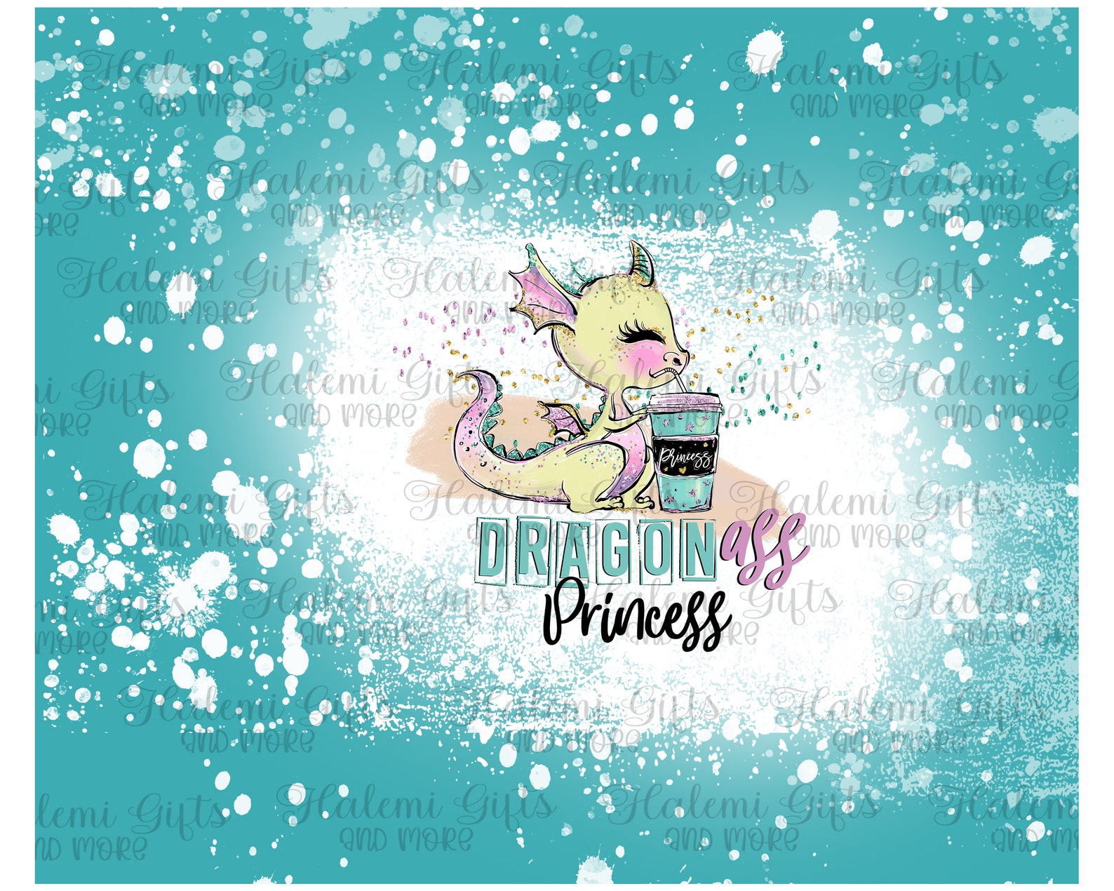 Dragon A Princess Cute Glitter Dragon Bleach Skinny Tumbler - Etsy