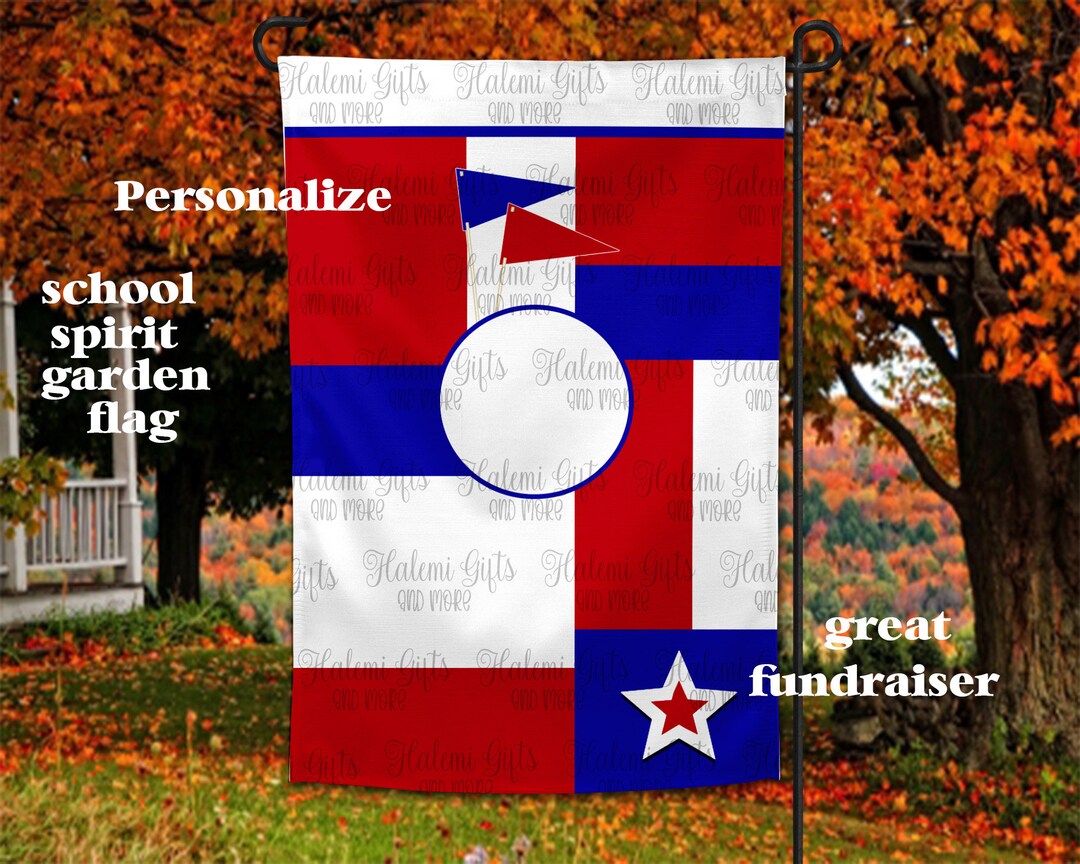 Red White and Blue School Spirit Garden Flag DESIGN ONLY Customize for ...