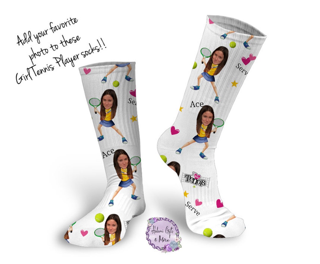 Custom Girl Tennis Player Photo Socks,digital DOWNLOAD Photo Socks ...
