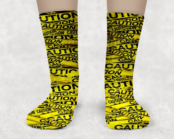 Caution Tape Socks DIGITAL DOWNLOAD TEMPLATE Funny Socks - Etsy